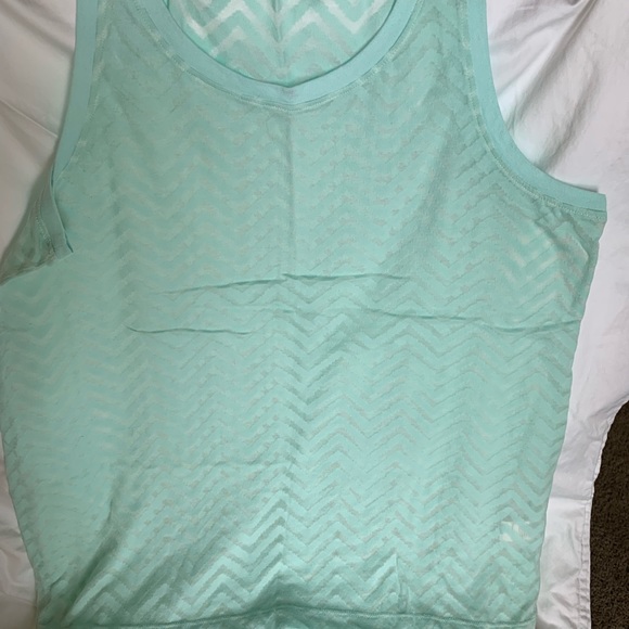 GAP | Tops | Gap Tank Euc Mint L Chevron Pattern And More On The See Through Side | Poshmark